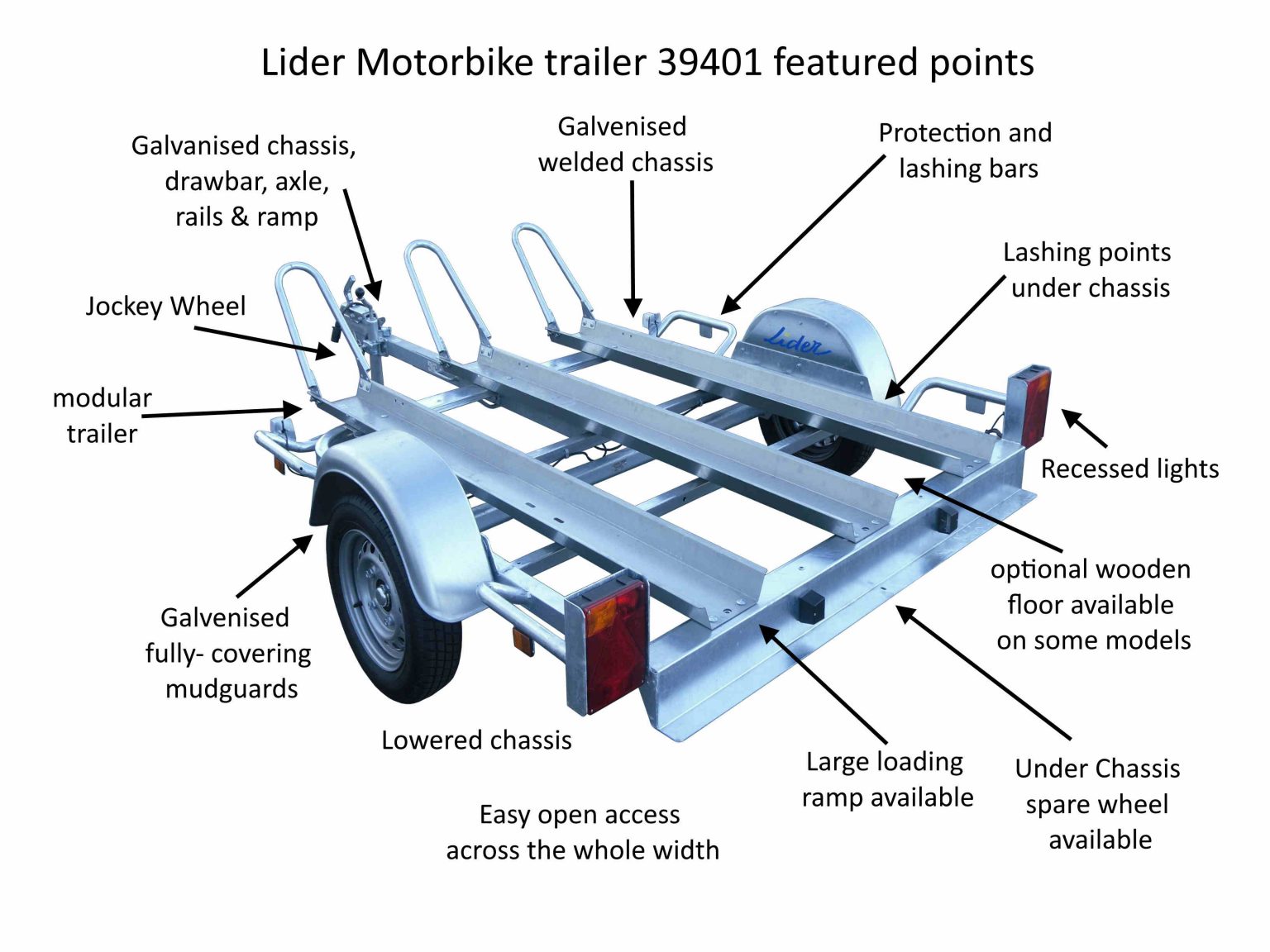 Lider Motorbike Trailer 39401 (Double) | Lider Trailers